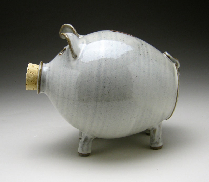 Large Ceramic Piggy Bank White Made to Order - Etsy
