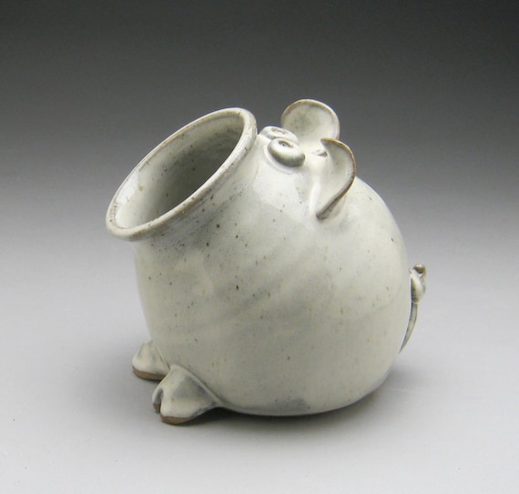 Ceramic Salt Pig Pig Jar White Made to Order | Etsy