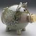Ceramic Piggy Bank With Whimsical Flower Design Made to - Etsy