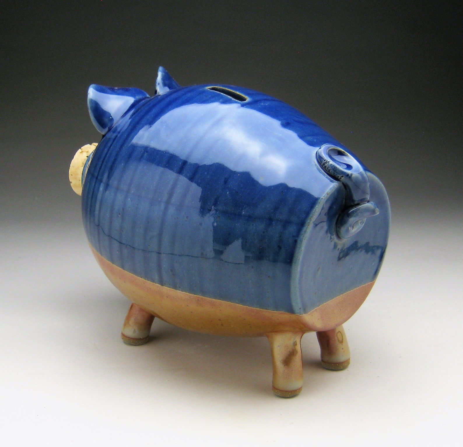 Large Ceramic Piggy Bank - Blue and Copper - Made to Order - Etsy