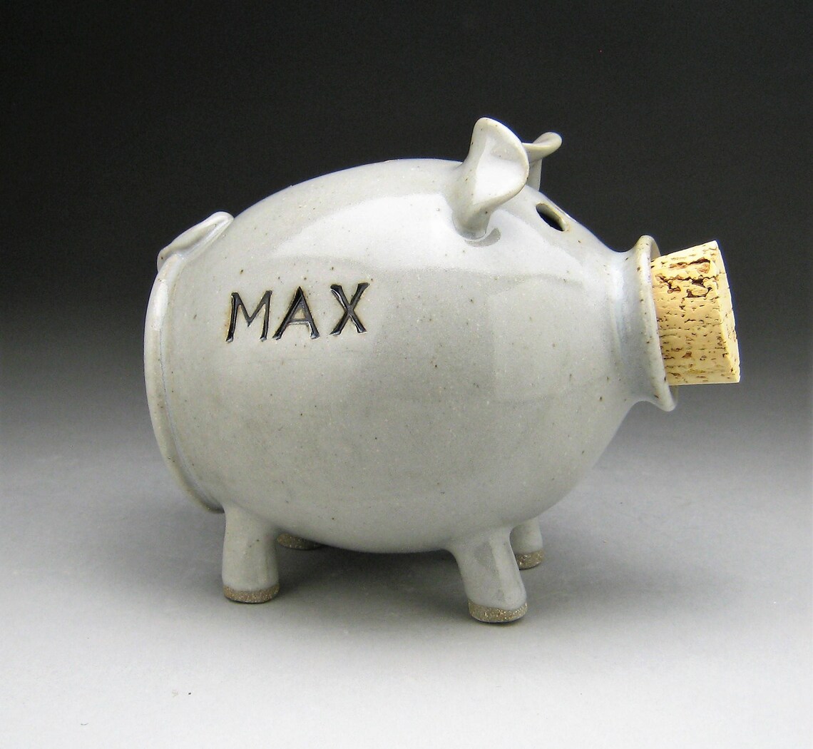 Personalized Ceramic Piggy Bank | Etsy
