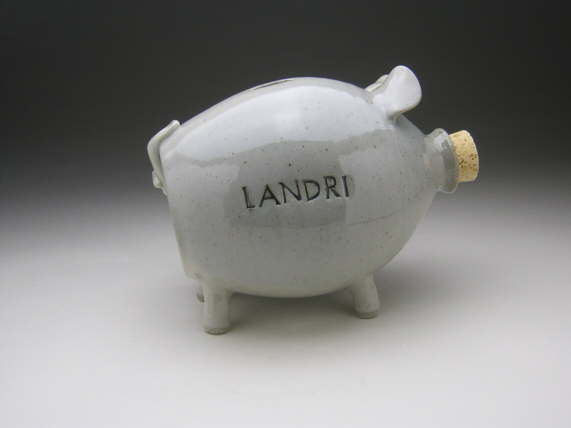 Large Ceramic Piggy Bank Personalized Made to Order - Etsy