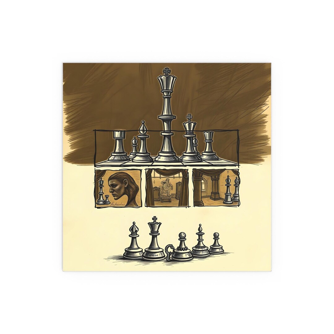 Silk Poster, Aesthetic Quirky Chess Wall Art Print, Indoor Outdoor Home ...