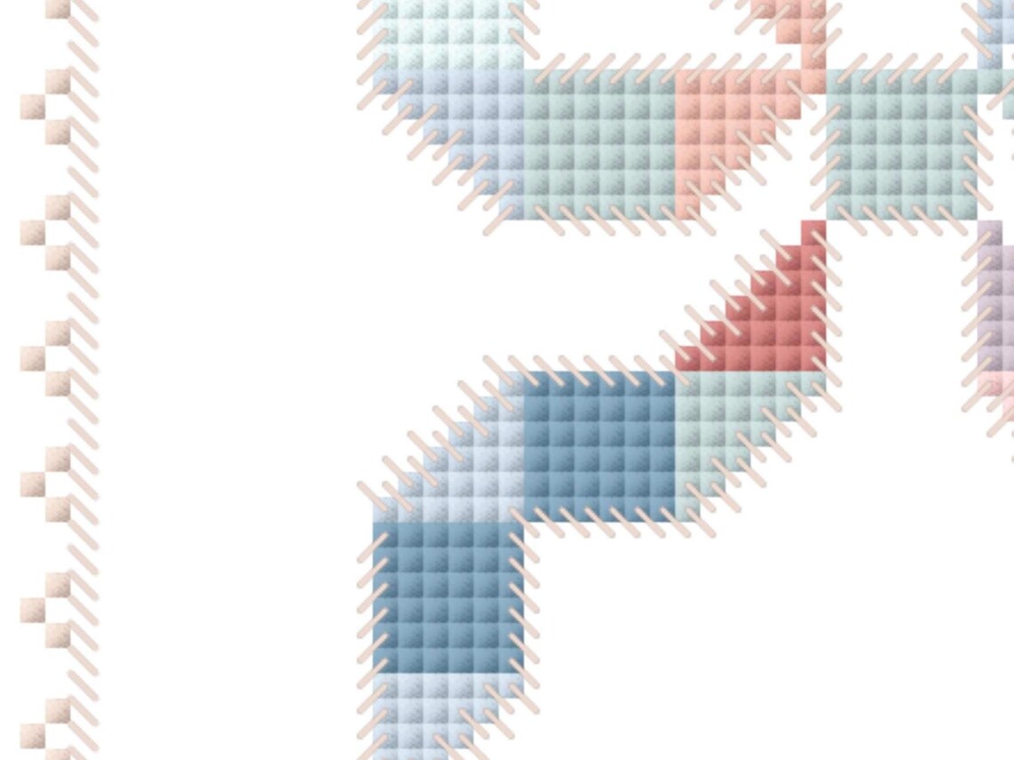 Cross Stitch Pattern 11x14, PDF Instant Download “white Quilted Bows ...