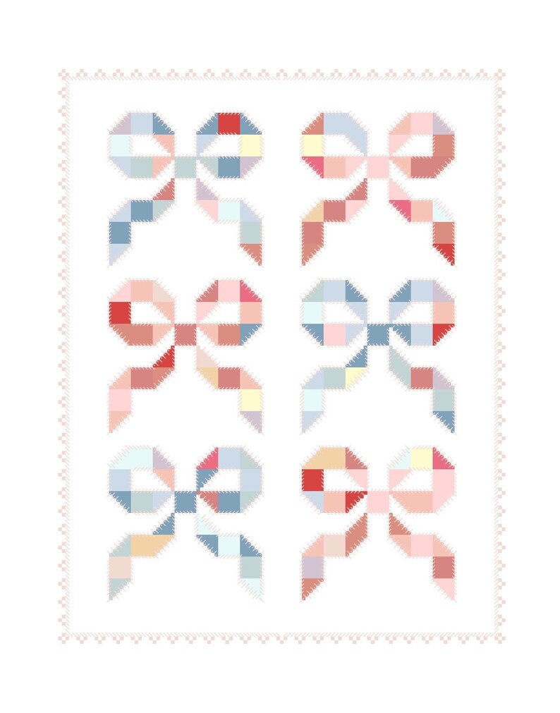 Cross Stitch Pattern 11x14, PDF Instant Download “white Quilted Bows ...