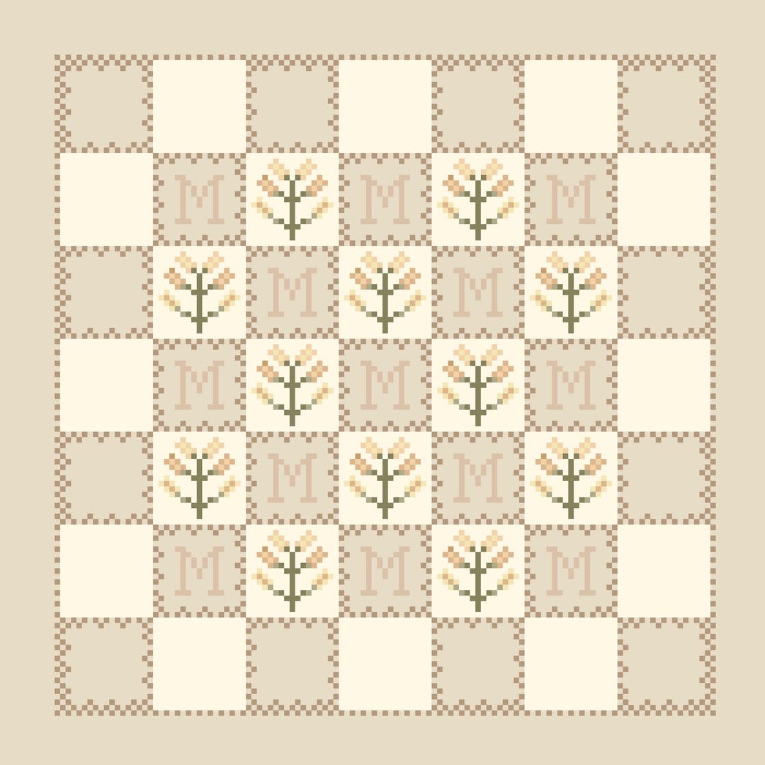 Personalized Cross Stitch PDF Pattern, 10x10 Floral Patchwork Quilt ...