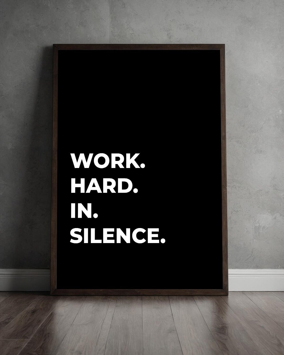 Night Focus: Work Hard in Silence Poster | Intense Motivation Print ...