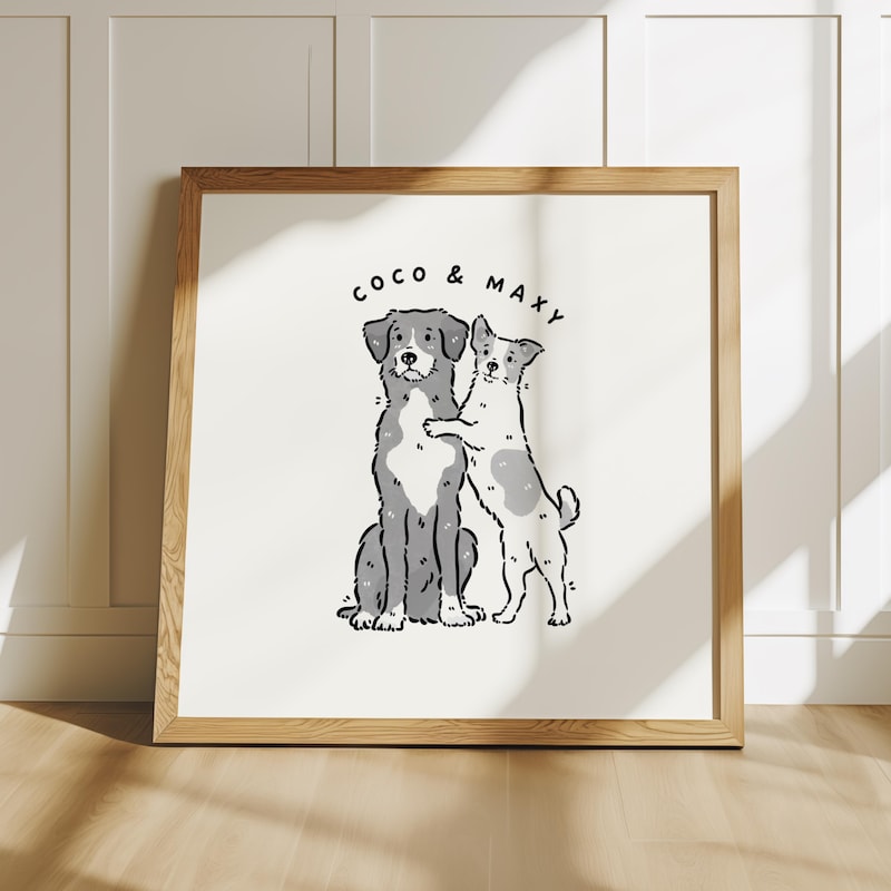 Pet Drawing Square - Etsy UK