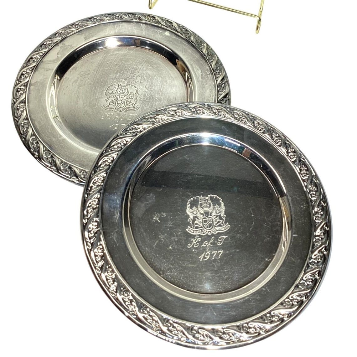 6.5” Vintage Sheffield Silver-plated Decorative Plates Trinket Dish ...