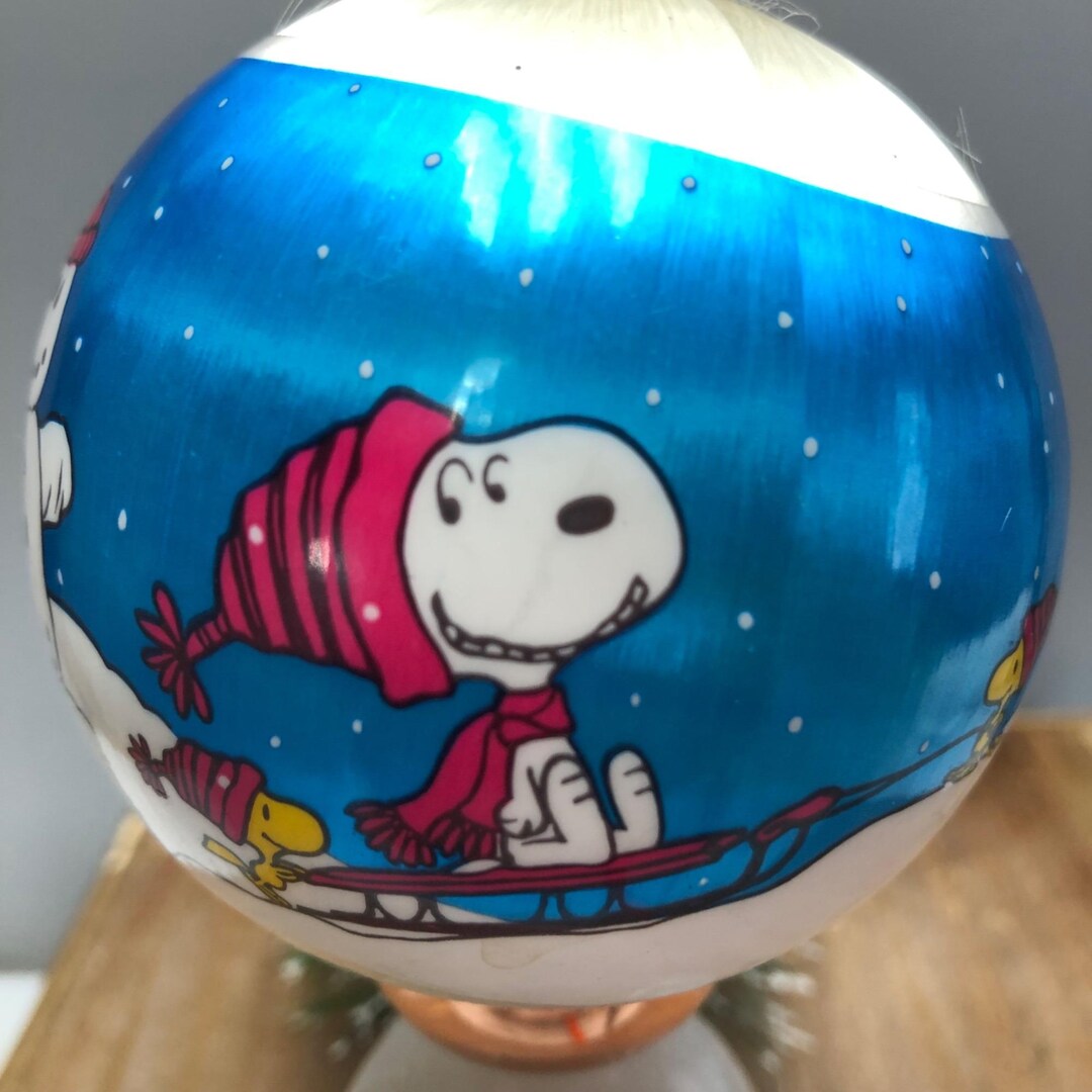 Peanuts Vintage Satin Ornament Snoopy & Woodstock Grandson Christmas ...