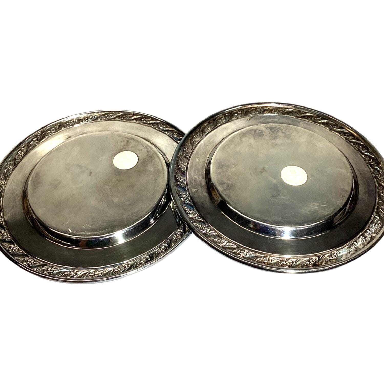 6.5” Vintage Sheffield Silver-plated Decorative Plates Trinket Dish ...