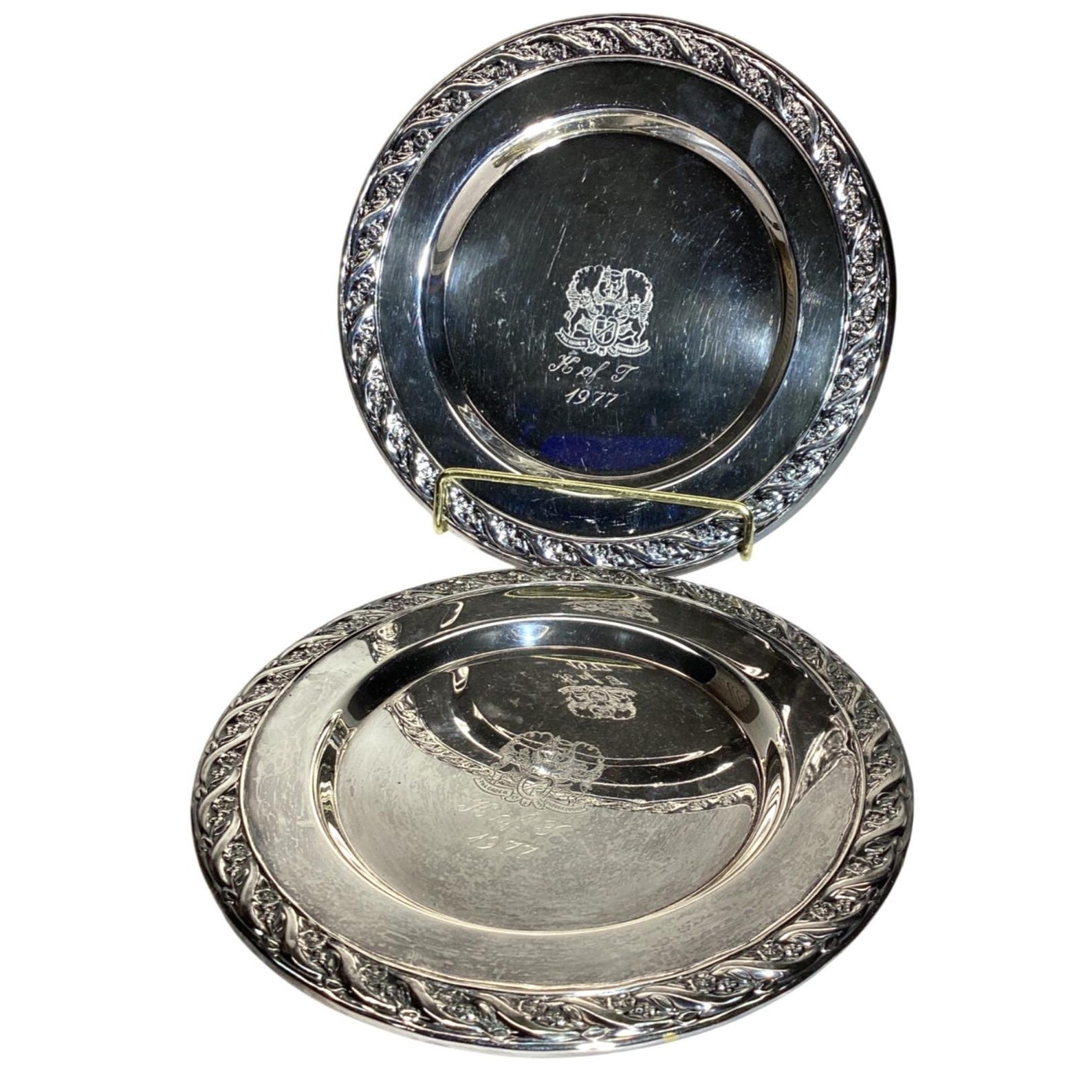 Vintage Sheffield Silver-plated Decorative Plates Trinket Dish Candle ...