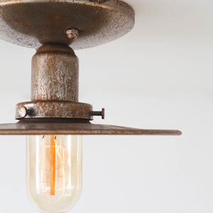 Rustic Flush Mount Ceiling Light - Industrial Farmhouse Lighting Decor ...