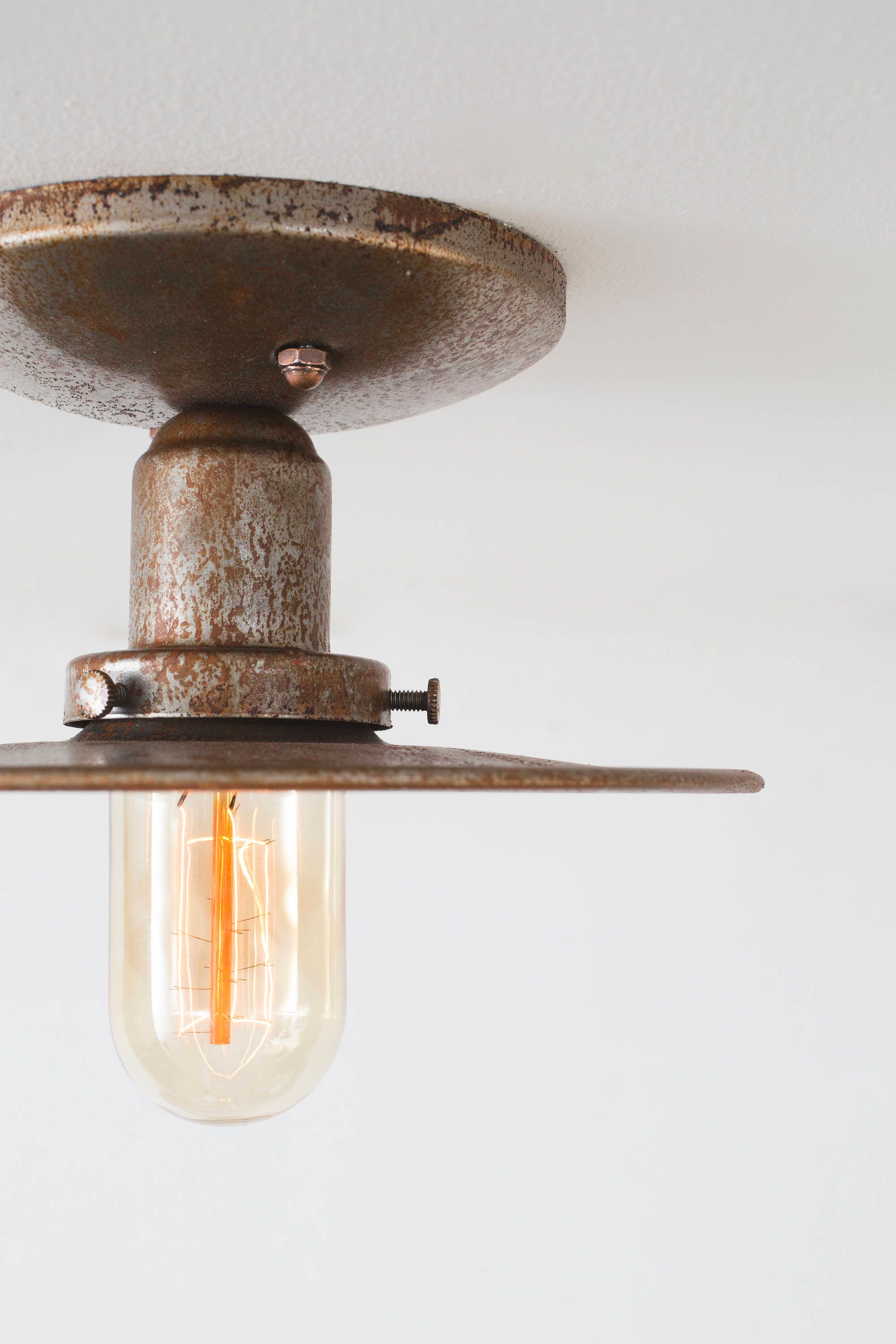 Rustic Flush Mount Ceiling Light: Industrial Farmhouse Barn Lighting - Etsy
