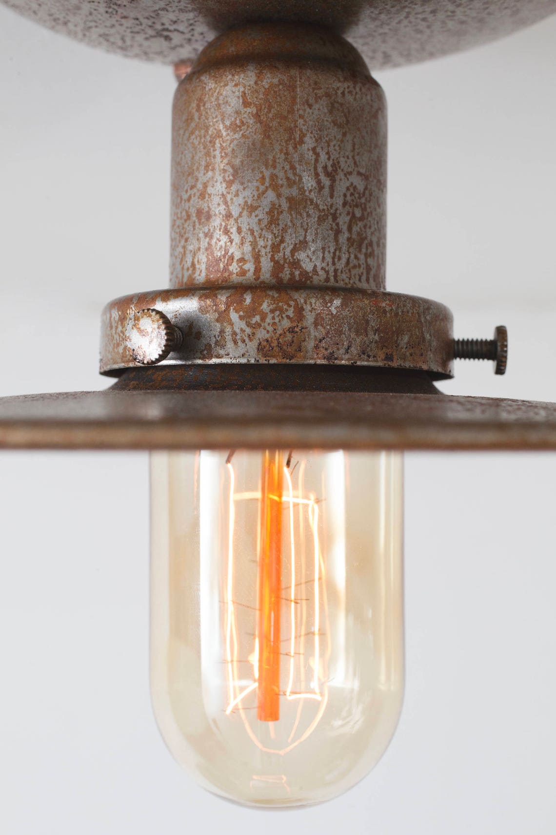 Rustic Flush Mount Ceiling Light: Industrial Farmhouse Barn Lighting - Etsy