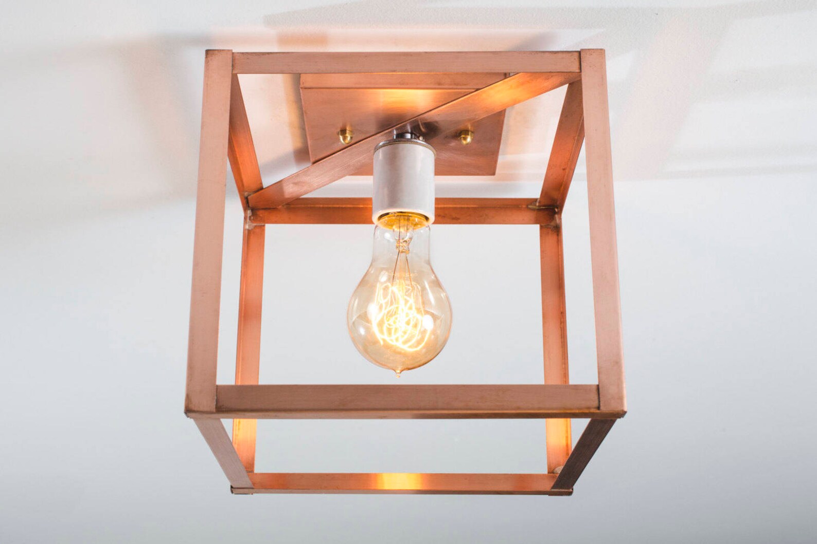 Copper Ceiling Light Flush Mount Light Industrial Modern - Etsy