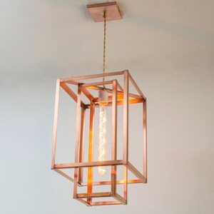 Pendant Lighting Rustic Minimalist Copper or Brass | Etsy