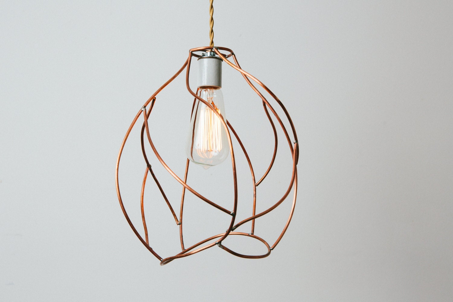 Pendant Light Industrial Cage Lighting Edison Lamp - Etsy