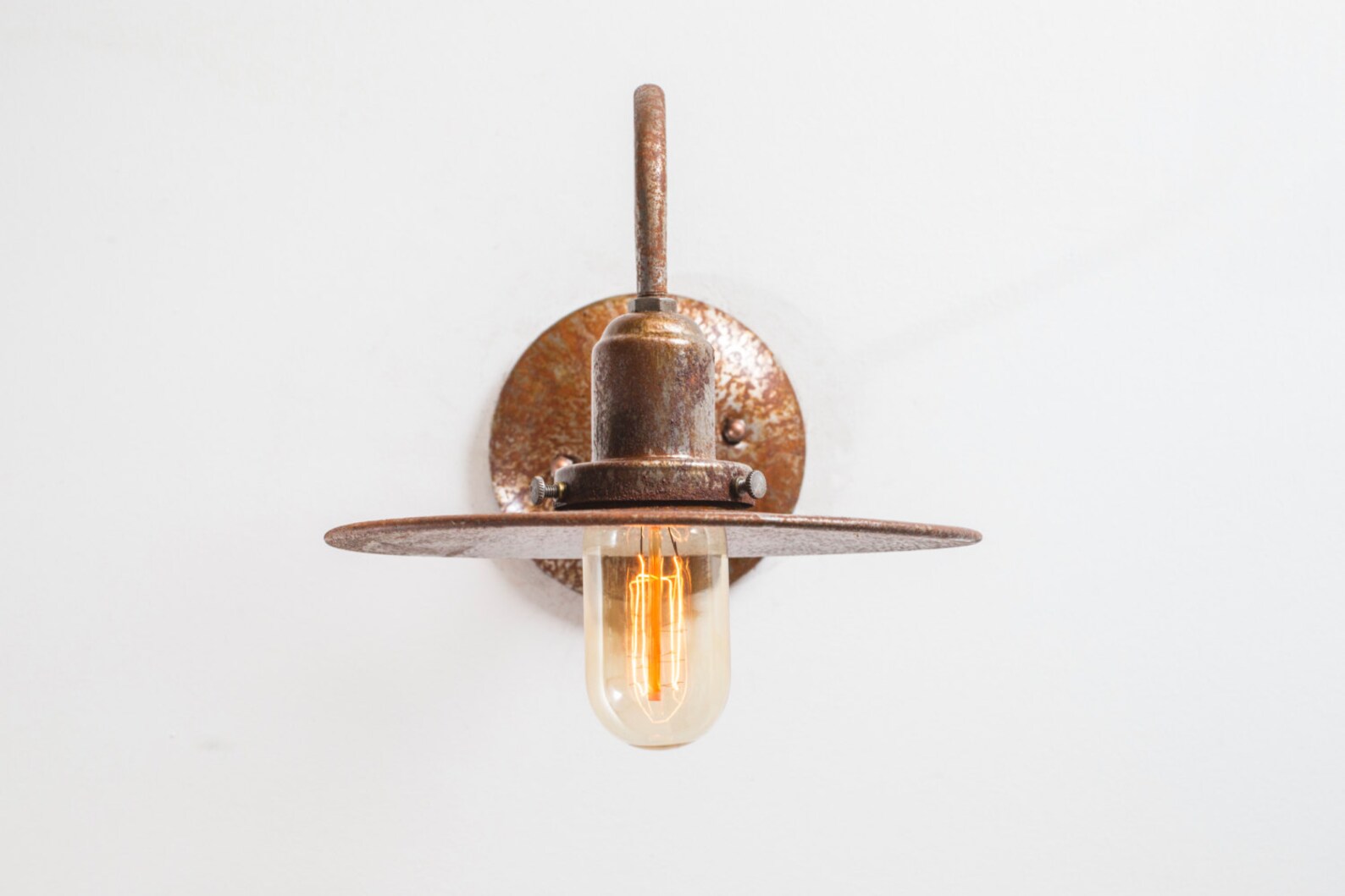 Rustic Steel Barn Wall Sconce: Farmhouse Industrial Lighting, UL Listed ...