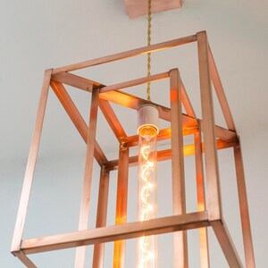 Pendant Lighting Rustic Minimalist Copper or Brass | Etsy