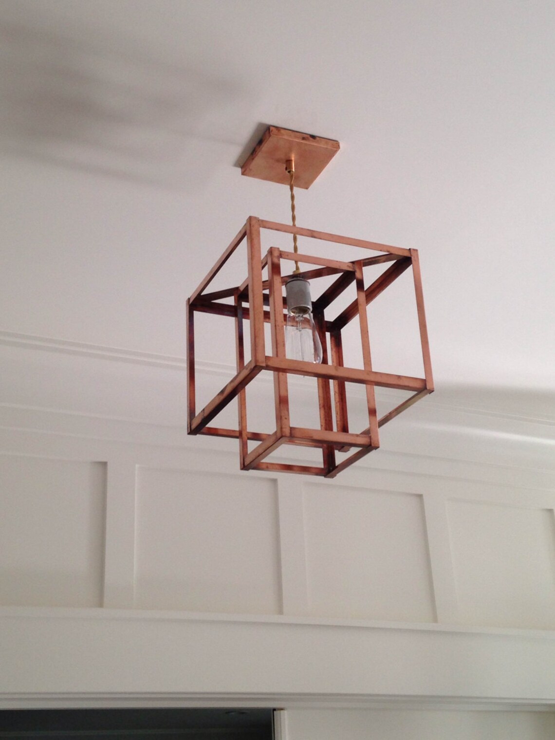 Pendant Light Industrial Lighting Geometric Copper Hanging - Etsy
