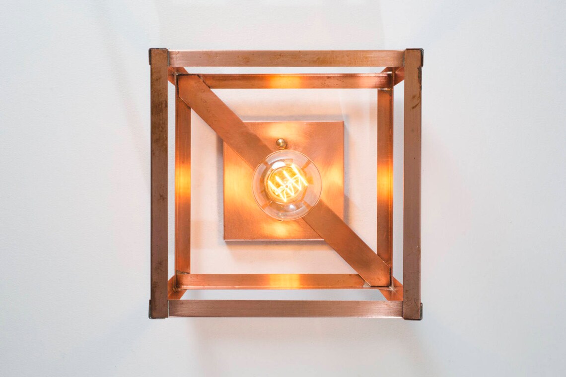 Copper Ceiling Light Flush Mount Light Industrial Modern - Etsy