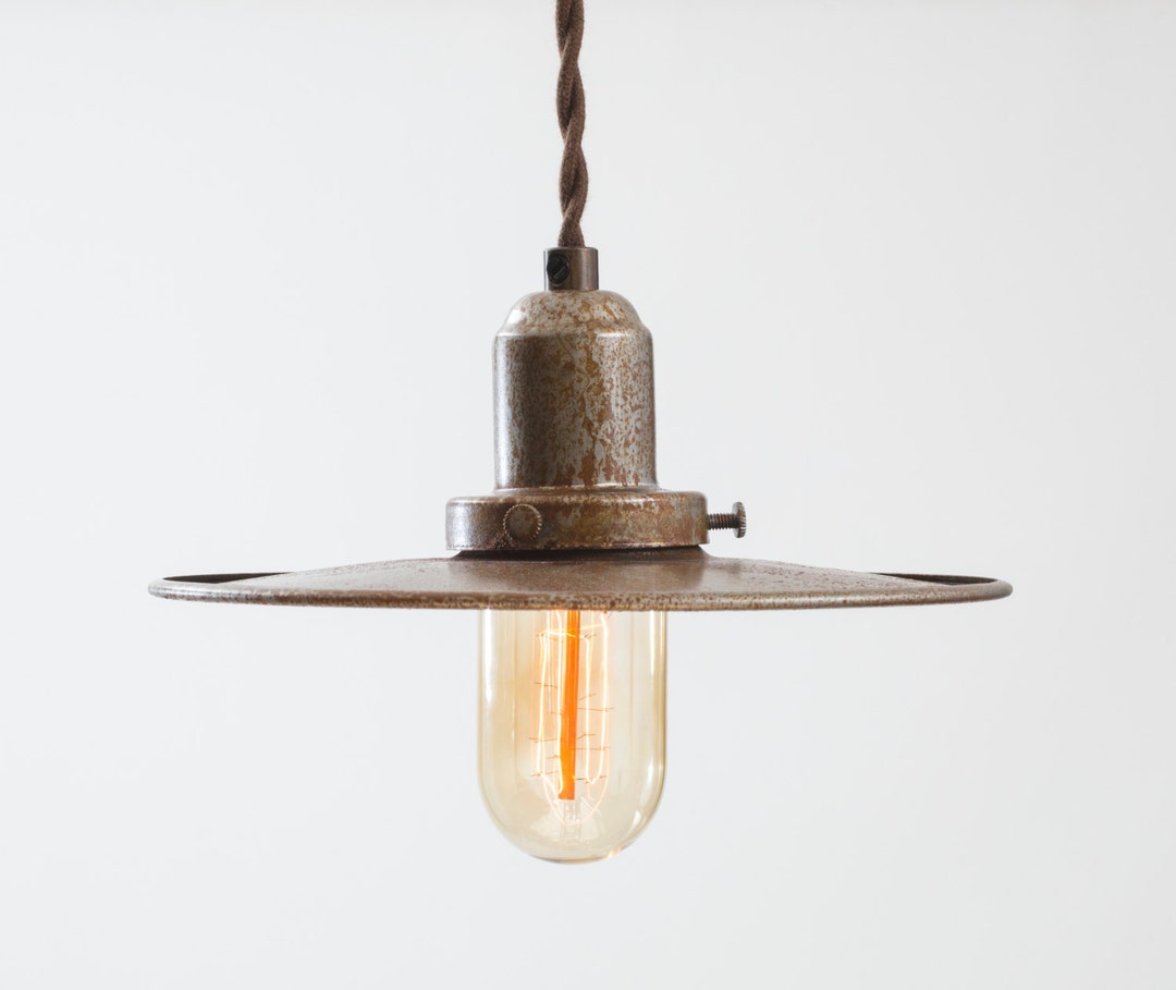 Pendant Light - Edison Lamp - Rustic Industrial Lighting - Rusted Metal ...