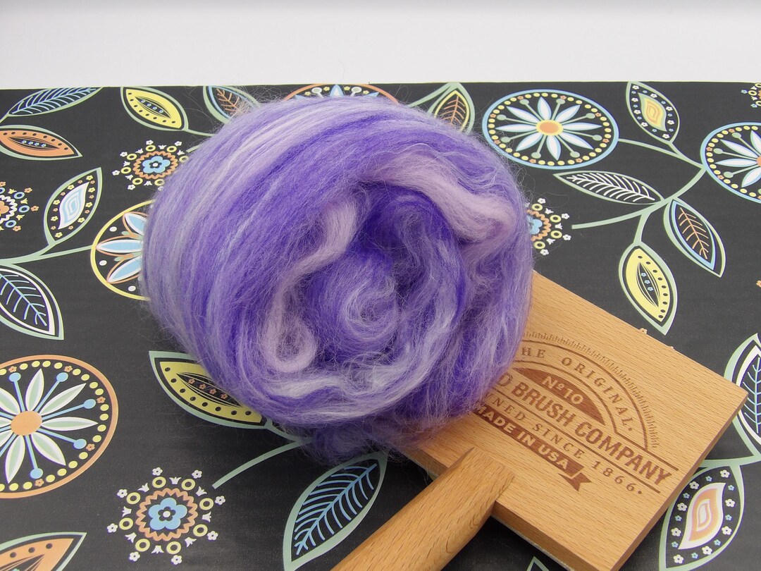 Periwinkle Mini Batt for Hand Spun Yarn, Merino and Bamboo Top, Carded ...