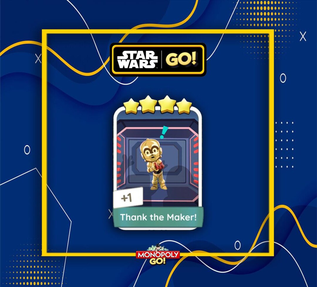 THANK THE MAKER! Monopoly_go 4 Star Stickers Star Wars Go Album ...