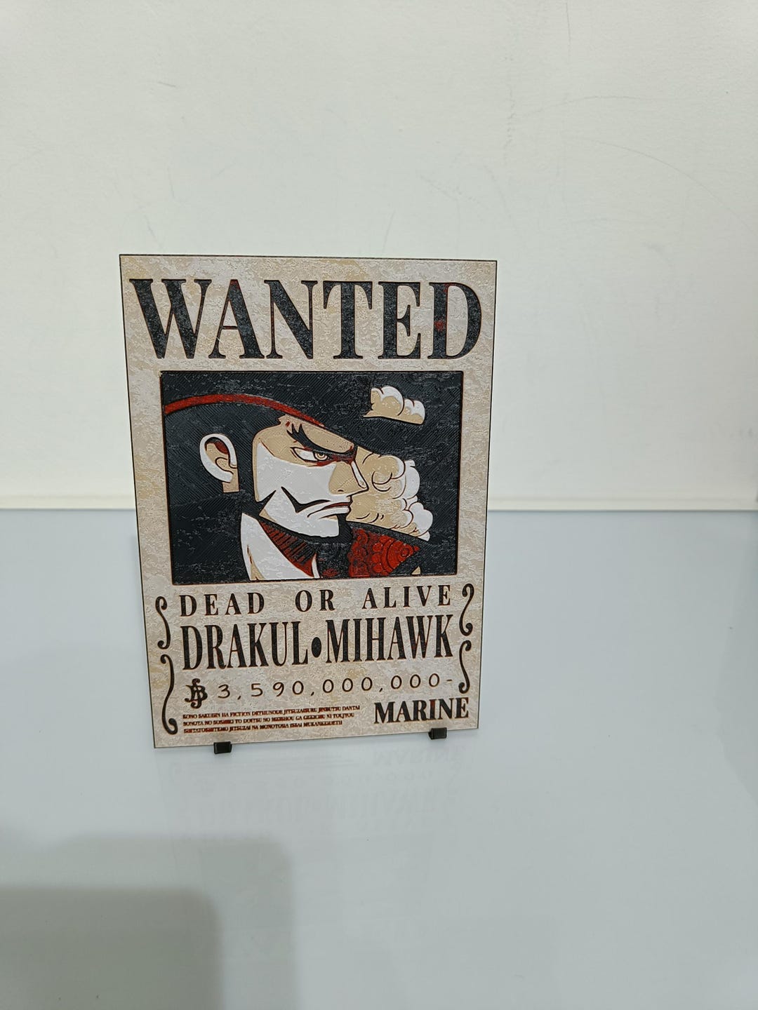 One Piece Wanted Poster 3D | Mihawk - Etsy