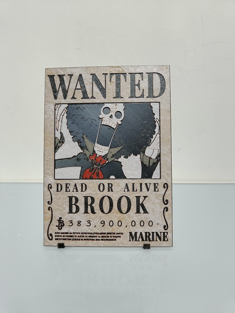 One Piece Wanted Poster 3D | Brook - Etsy