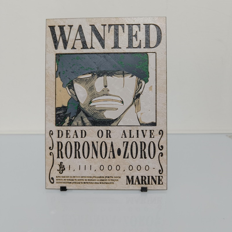 Wanted Roronoa Zoro Poster - Etsy