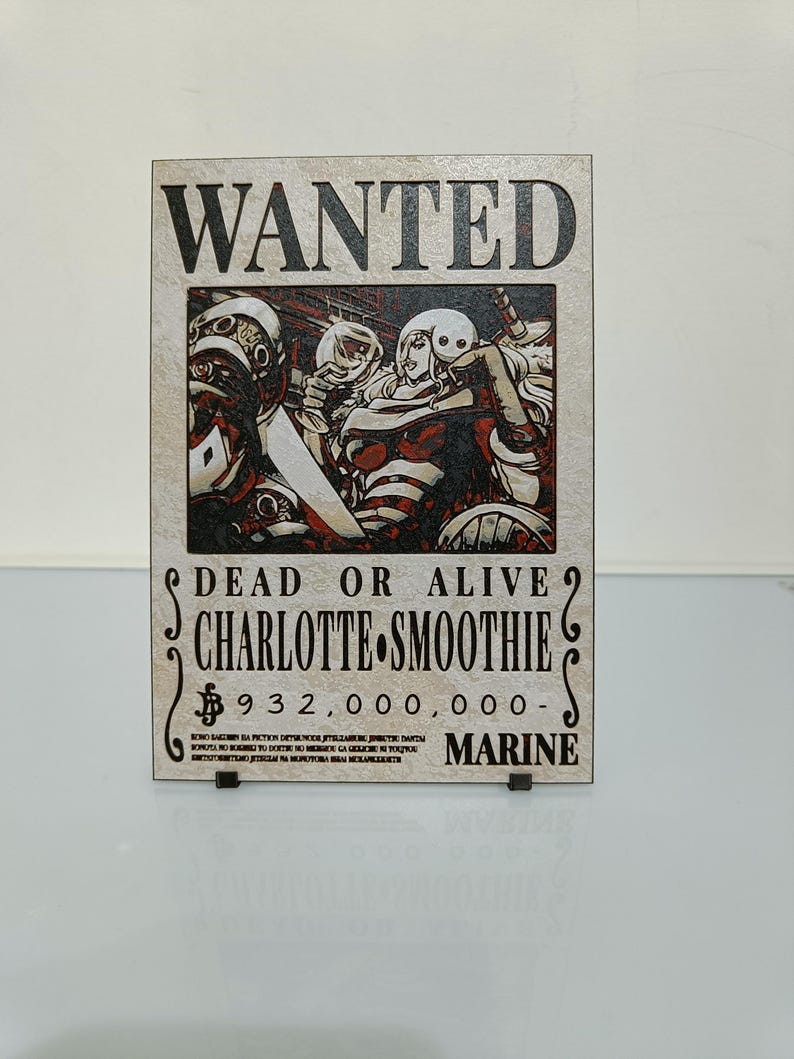 One Piece Wanted Poster 3D | Charlotte Smoothie - Etsy
