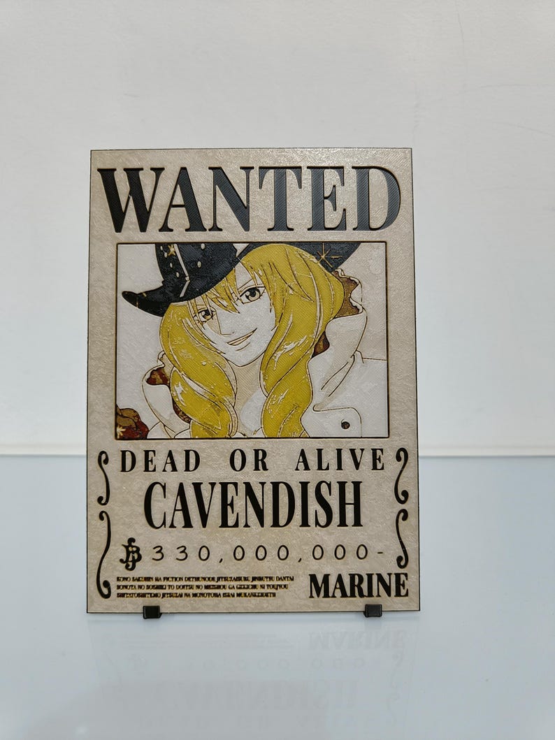 One Piece Wanted Poster 3D | Cavendish - Etsy
