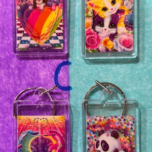 Lisa Frank Keychains, 90's Inspired, Choose One, Valentines Day, Party ...