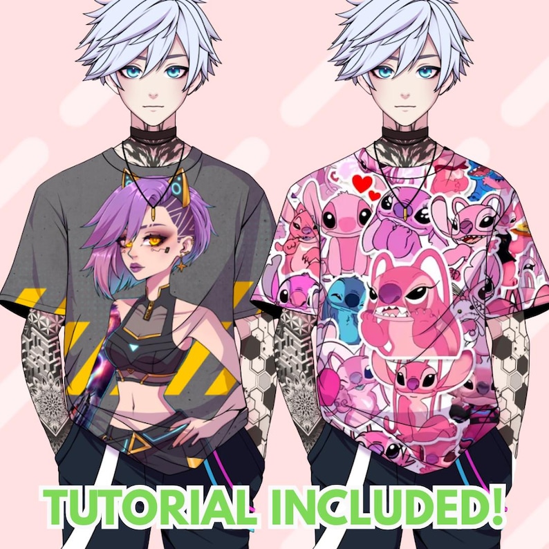 Premade Fullbody Live2d Male Vtuber Model: White Bad Rebel Rock Boy ...