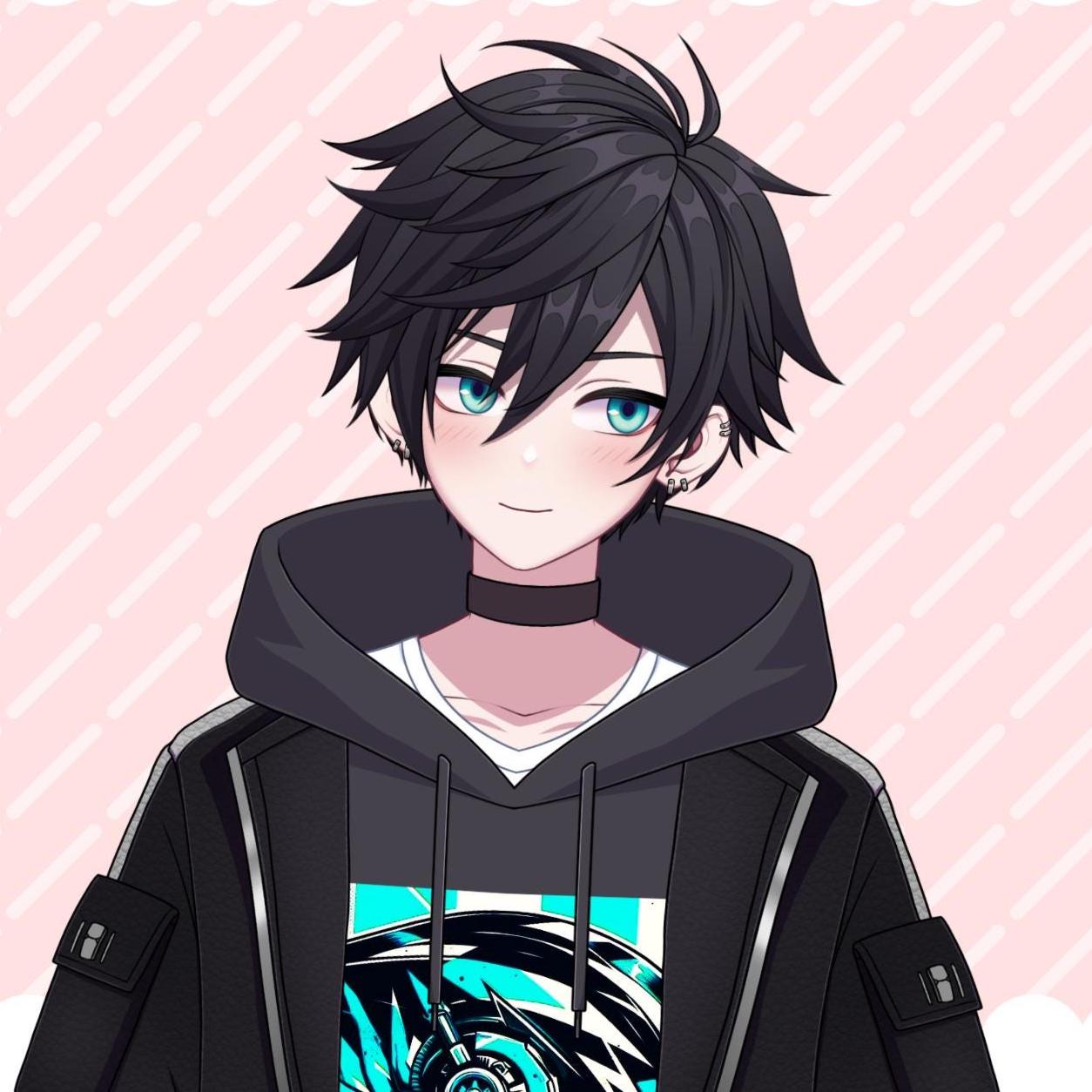Premade Fullbody Live2d Male Vtuber Model: Black Hoodie and Jacket Boy ...