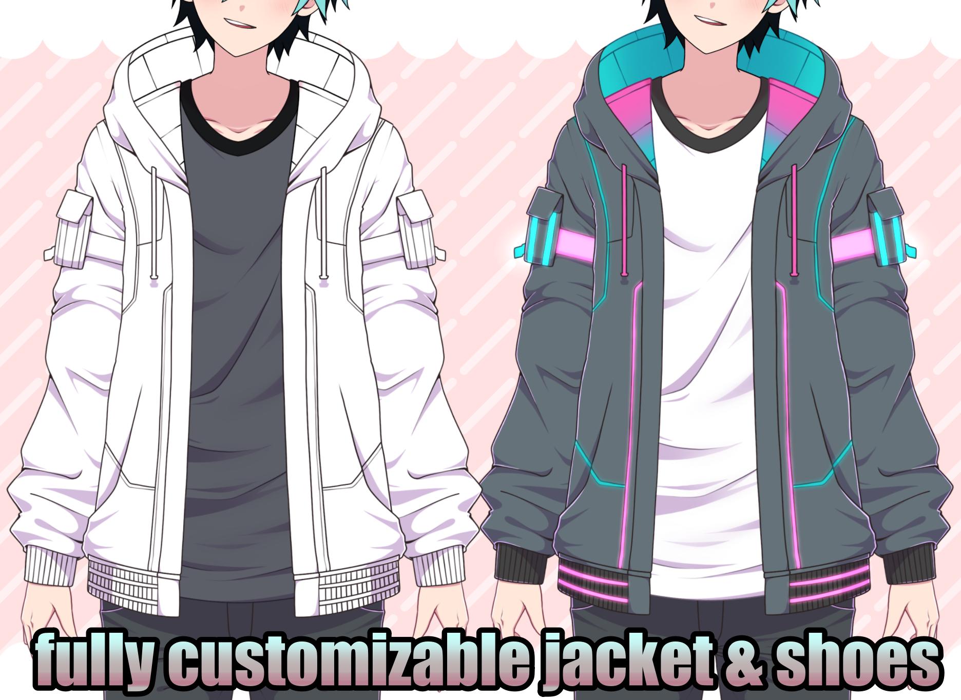 Premade Fullbody Live2d Male Vtuber Model: Tech Blue Boy, Customizable ...