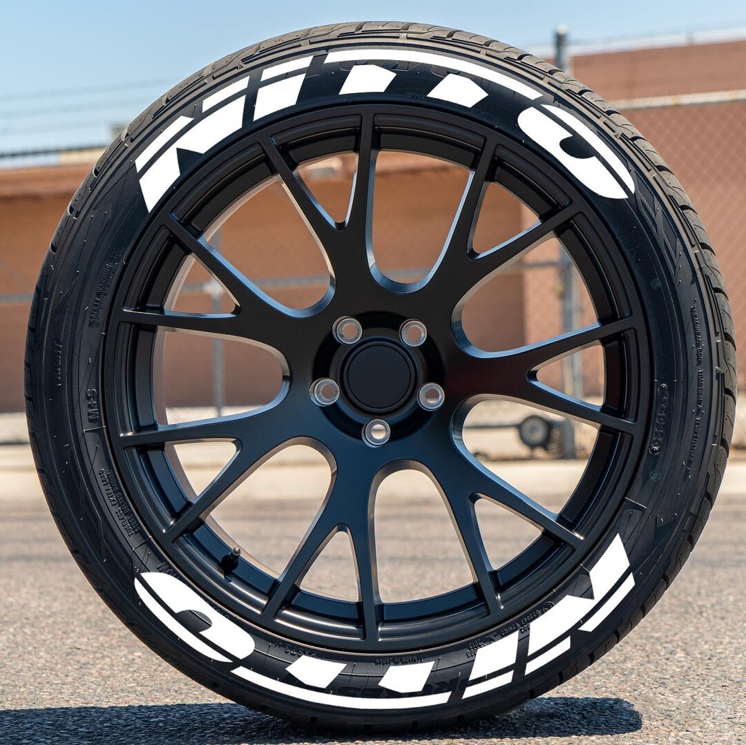 Nitto Permanent Tire Lettering Stickers 1.25" Letter for 14" to 22" 8 ...