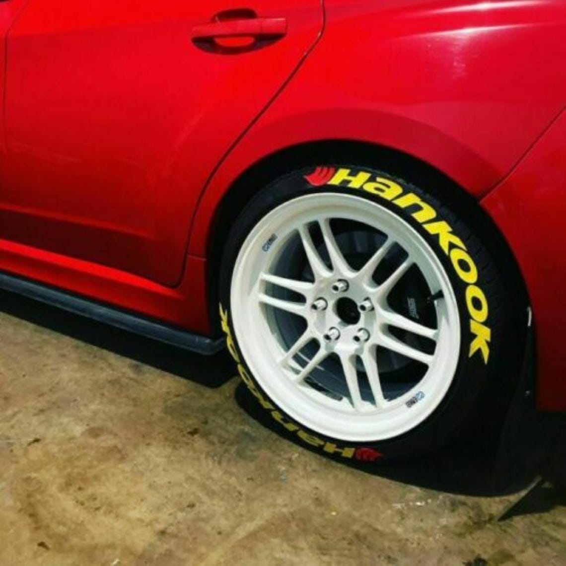 Hankook Yellow Permanent Tire Lettering Stickers 1.25" Letter for 14 ...