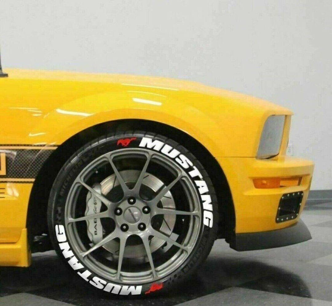 Mustang Permanent Tire Lettering Stickers 1.25" Letter for 14" to 22" 8 ...