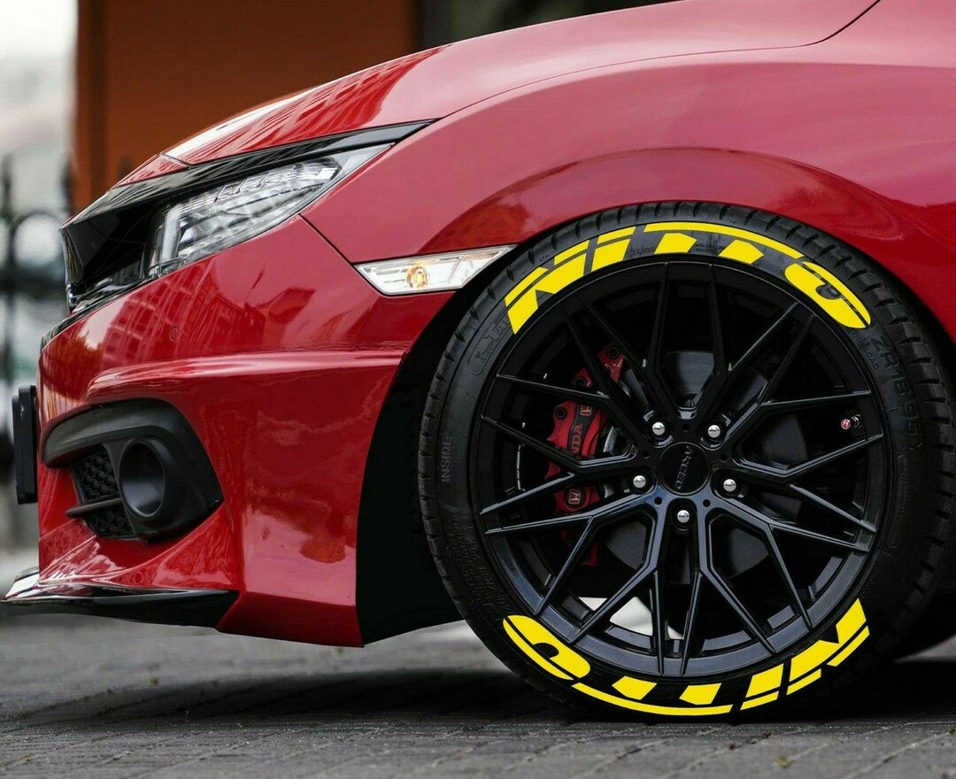 Nitto Permanent Tire Lettering Stickers 1.00" Letter for 14" to 22" 8 ...