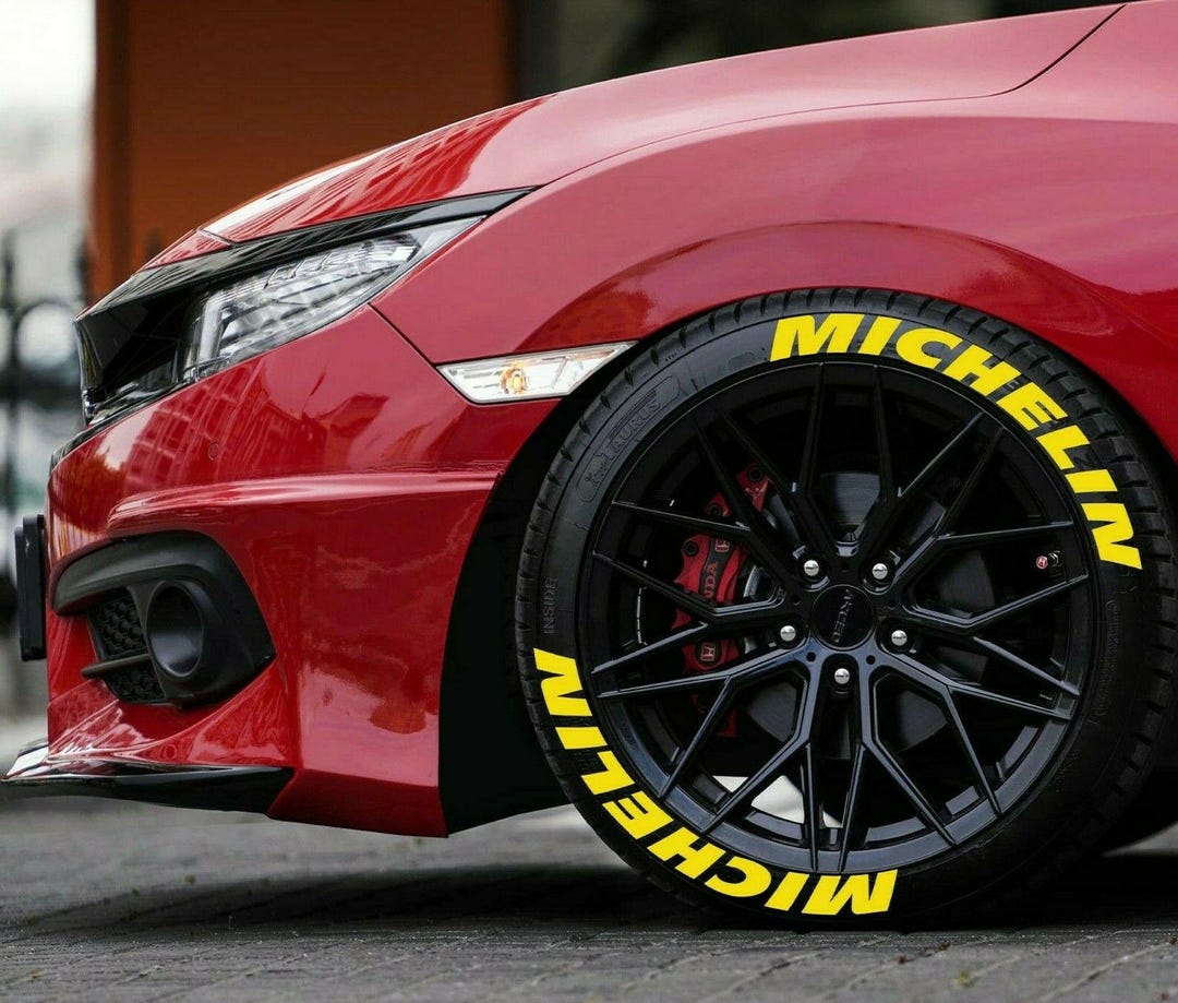 Michelin Yellow Permanent Tire Lettering Stickers 1.00" Letter for 14 ...