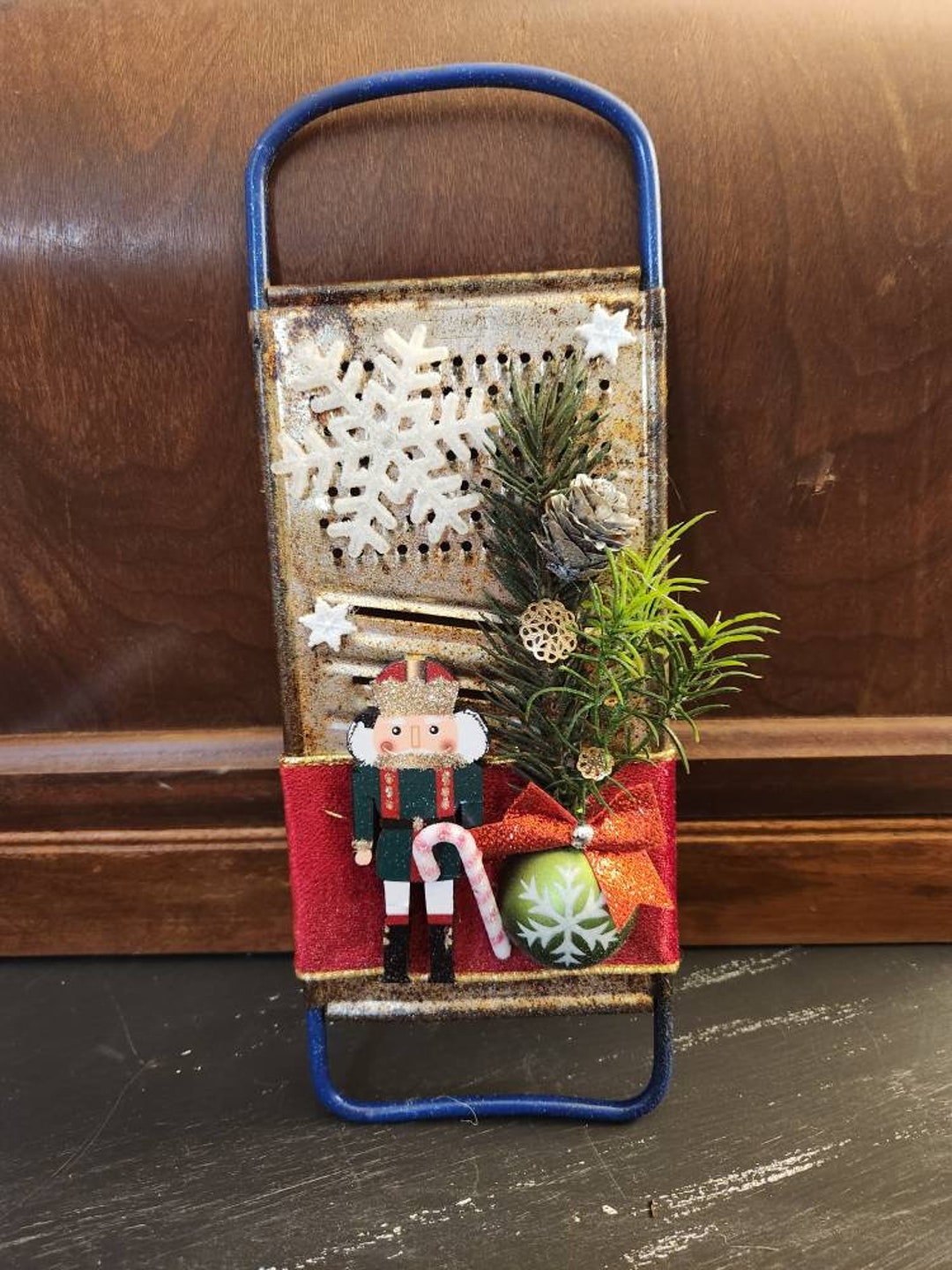 Rustic Nutcracker Christmas Wall Hanging – Upcycled Vintage Cheese ...