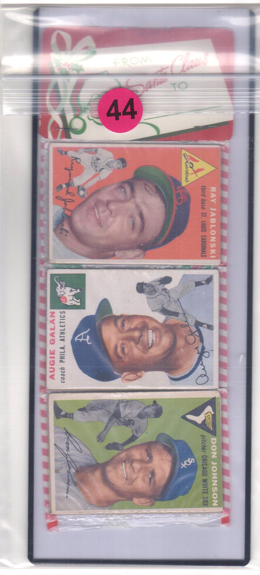 1954 Topps Common Cards Showing Baseball Rack Pack CHRISTMAS-HOLIDAY ...
