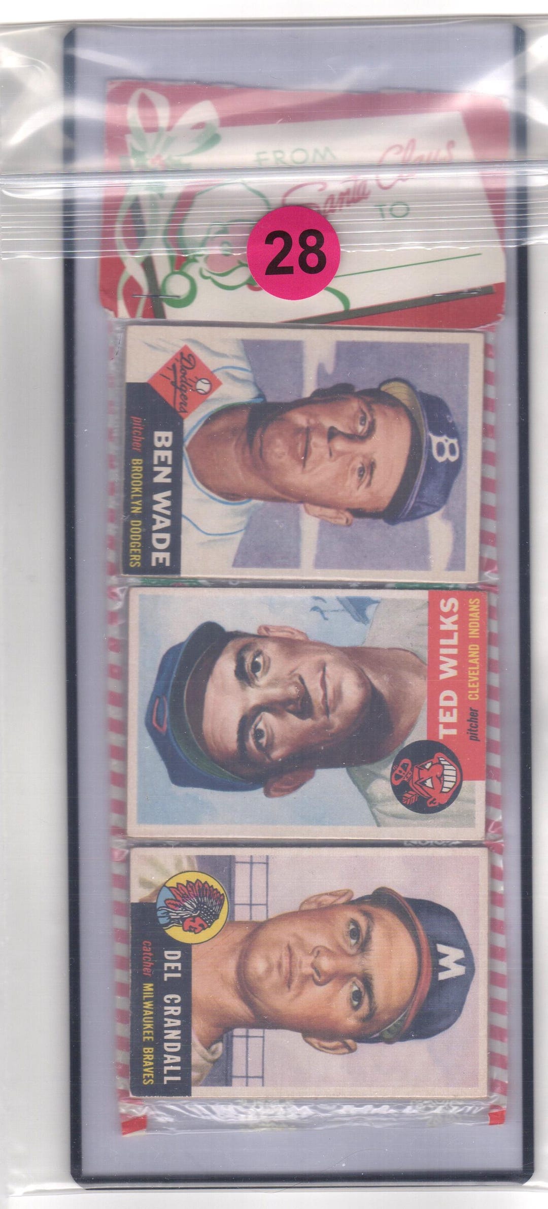 1953 Topps Common Cards Showing Baseball Rack Pack CHRISTMAS-HOLIDAY ...