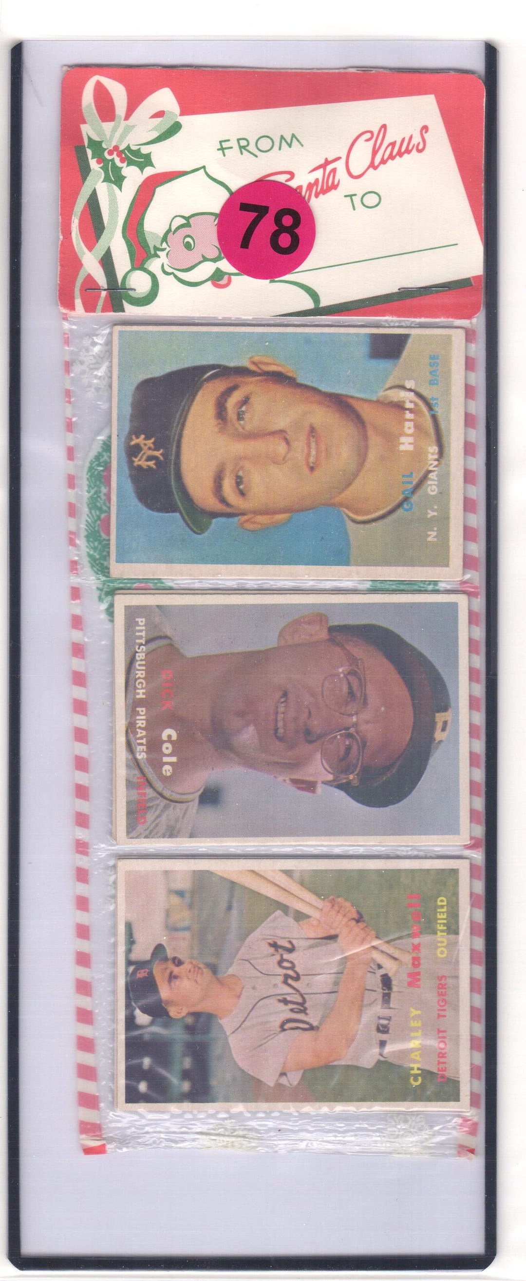 1957 Topps Common Cards Showing Baseball Rack Pack CHRISTMAS-HOLIDAY ...