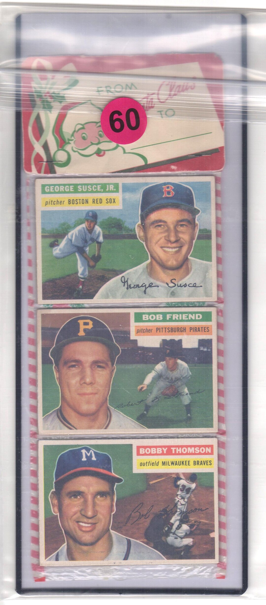 1956 Topps Common Cards Showing Baseball Rack Pack CHRISTMAS-HOLIDAY ...