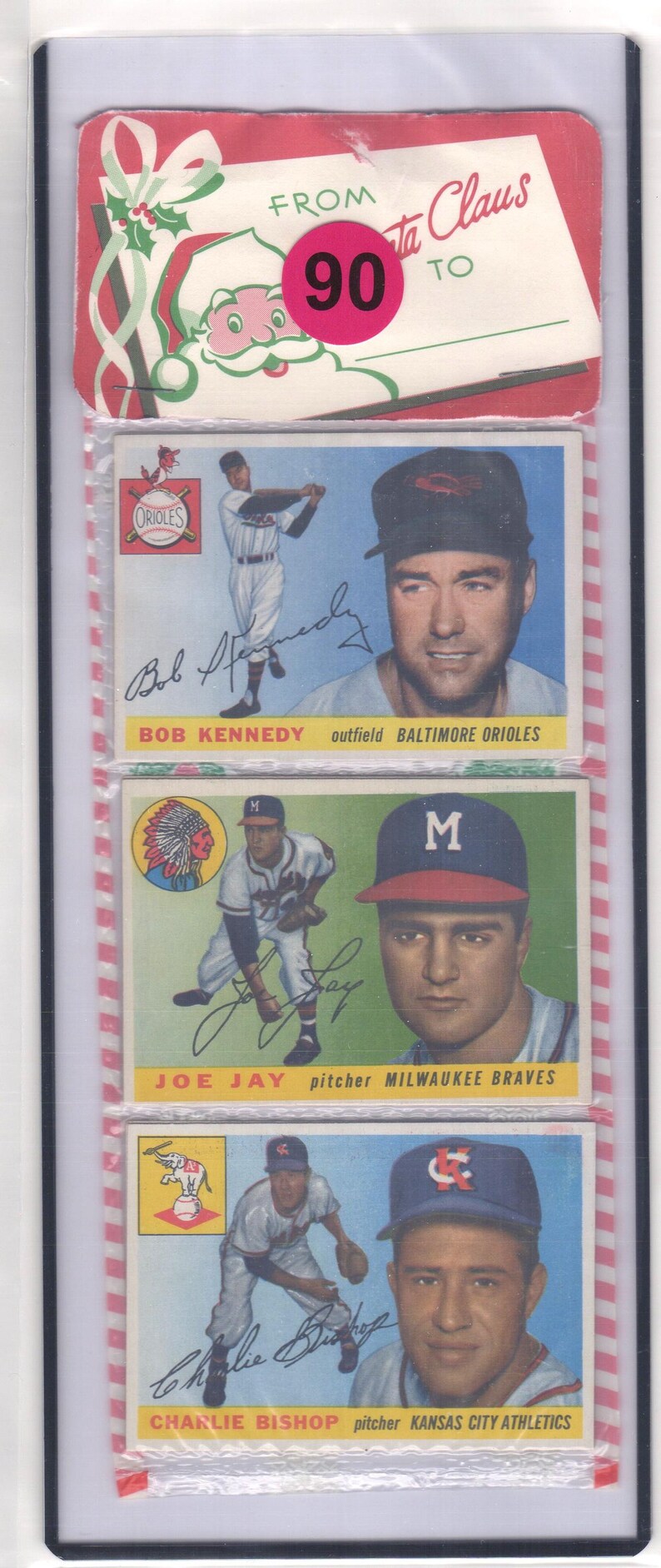 1955 Topps Common Cards Showing Baseball Rack Pack CHRISTMAS-HOLIDAY ...