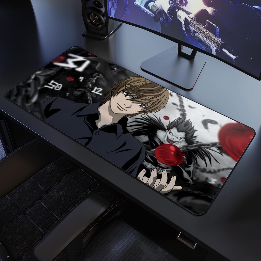 Death Note Light Yagami Desk Mat, Dark Anime Mousepad Featuring Kira ...